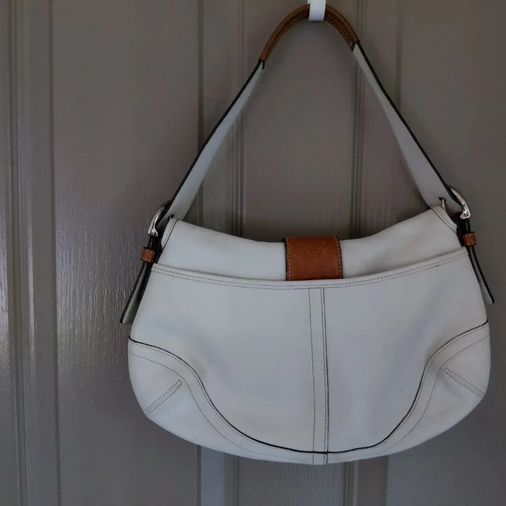 Coach | Bags | Coach Classic White Leather Bag | Poshmark